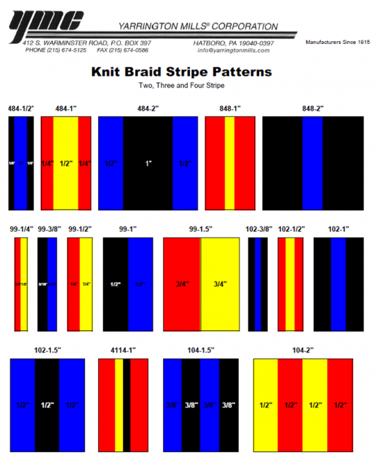 Knit Braid Stripe Patterns | Yarrington Mills
